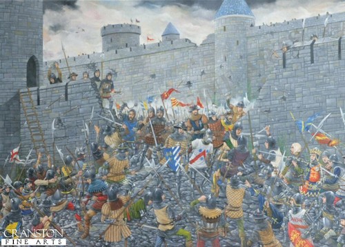 The Siege of Harfleur, Medieval military art post card King henry V 5th ...
