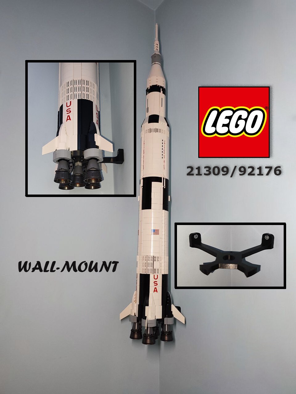 supporto angolare Saturn V LEGO 21309 / 92176 corner wall-mount | eBay
