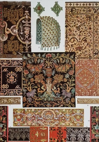 ANTIQUE ORNAMENT PRINT FRENCH BOOK ORNAMENTATION EMBROIDERIES HENRY 2nd ...