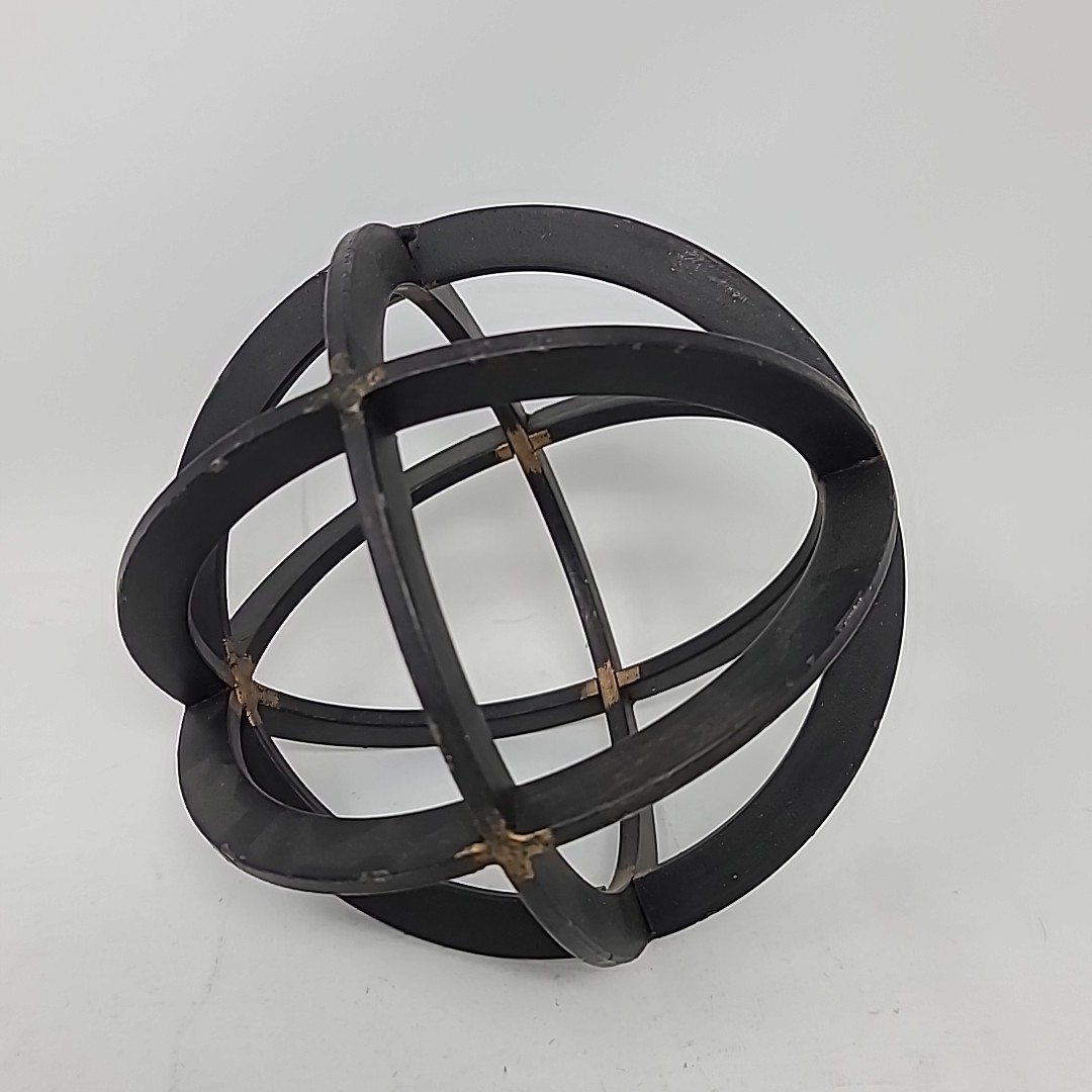 Iron Band Sphere Decorative Metal Black Gold Industrial Modern Home ...