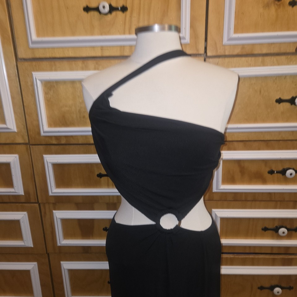 ANRABESS Dress Size M New Spaghetti straps Long Dress open mid ...