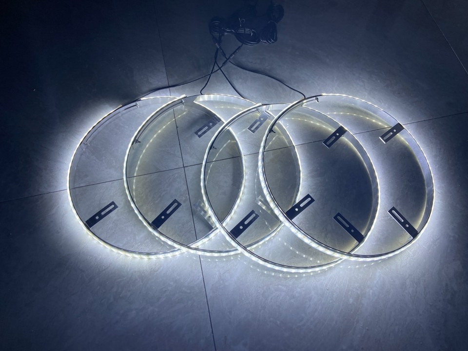 17.5" DOUBLE ROW Pure WHITE illuminated LED For Trucks Wheel Rim Lights ...