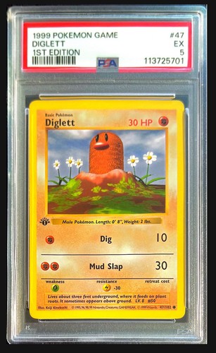 1999 Pokemon Base Set 1st Edition Shadowless Diglett 47/102 PSA 5 EX | eBay