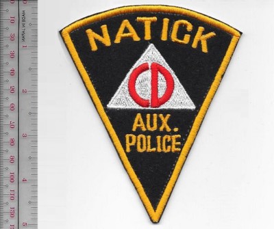 Police Natick Police Department Auxiliary Police Officer Patch Mas NO ...