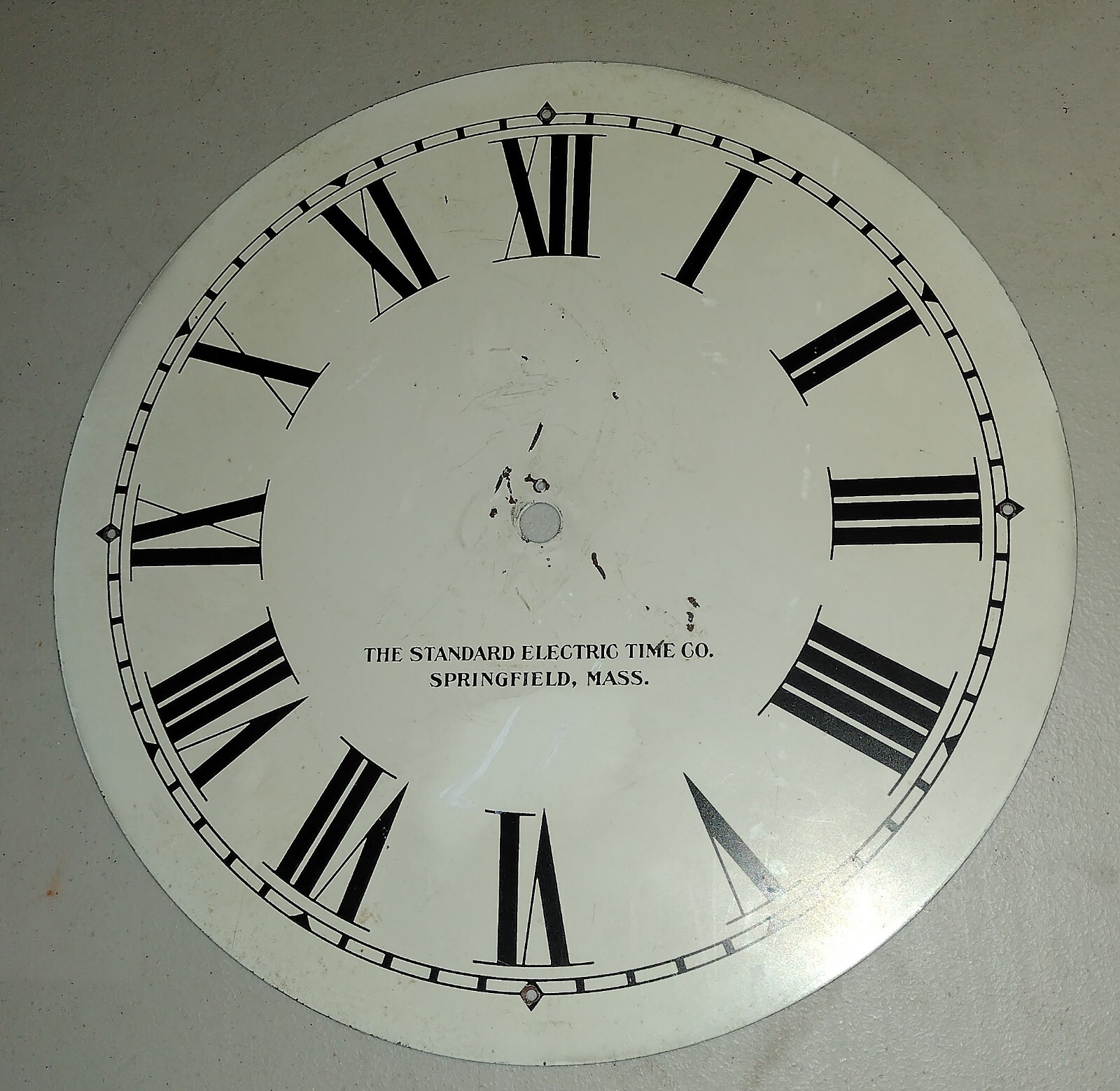 AMERICAN CLOCK DIAL 12 1/2" DIAMETER STANDARD ELECTRIC TIME CO ...