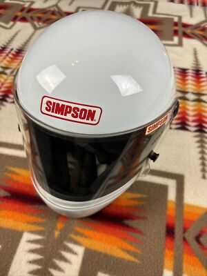 Simpson Full Face Motorcycle Helmet White 7 1/8 Mens Unisex | eBay