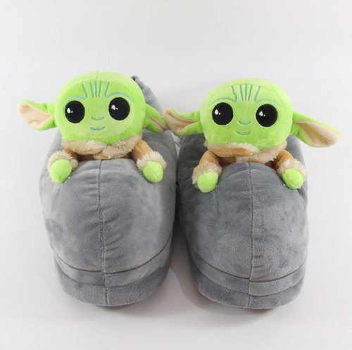 Star Wars Grogu Cartoon Plush Slippers Men Women Soft Stuffed Warm ...