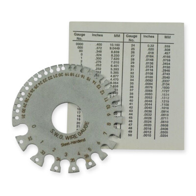 Stainless Steel Round Wire SWG & MM Measuring Gauge Millimetres Metal ...