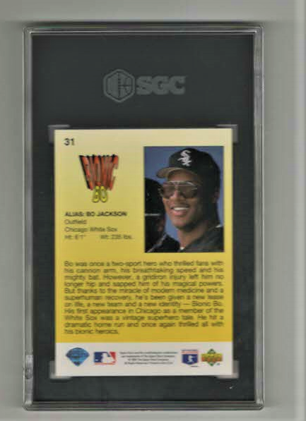 1993 Upper Deck Fun Pack Bo Jackson #31 Bionic Bo - SGC 9 - White Sox ...