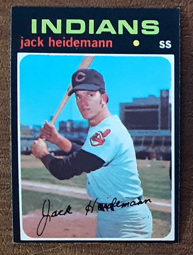 1971 Topps Baseball #87 Jack Heidemann - Cleveland Indians RC - EX-MT ...