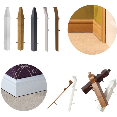 Roomline Internal & External Corners Plastic Skirting Board PVC End ...