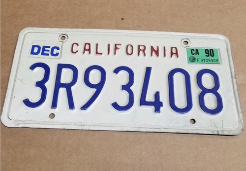 California License Plate 3R93408 Expired Plate Vintage Pre Cursive | eBay