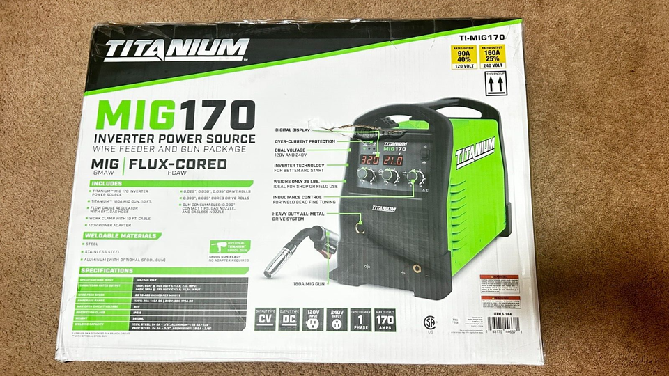 Titanium MIG 170 Inverter Power Source Wire Feeder & Gun Package Welder #57864.. | eBay