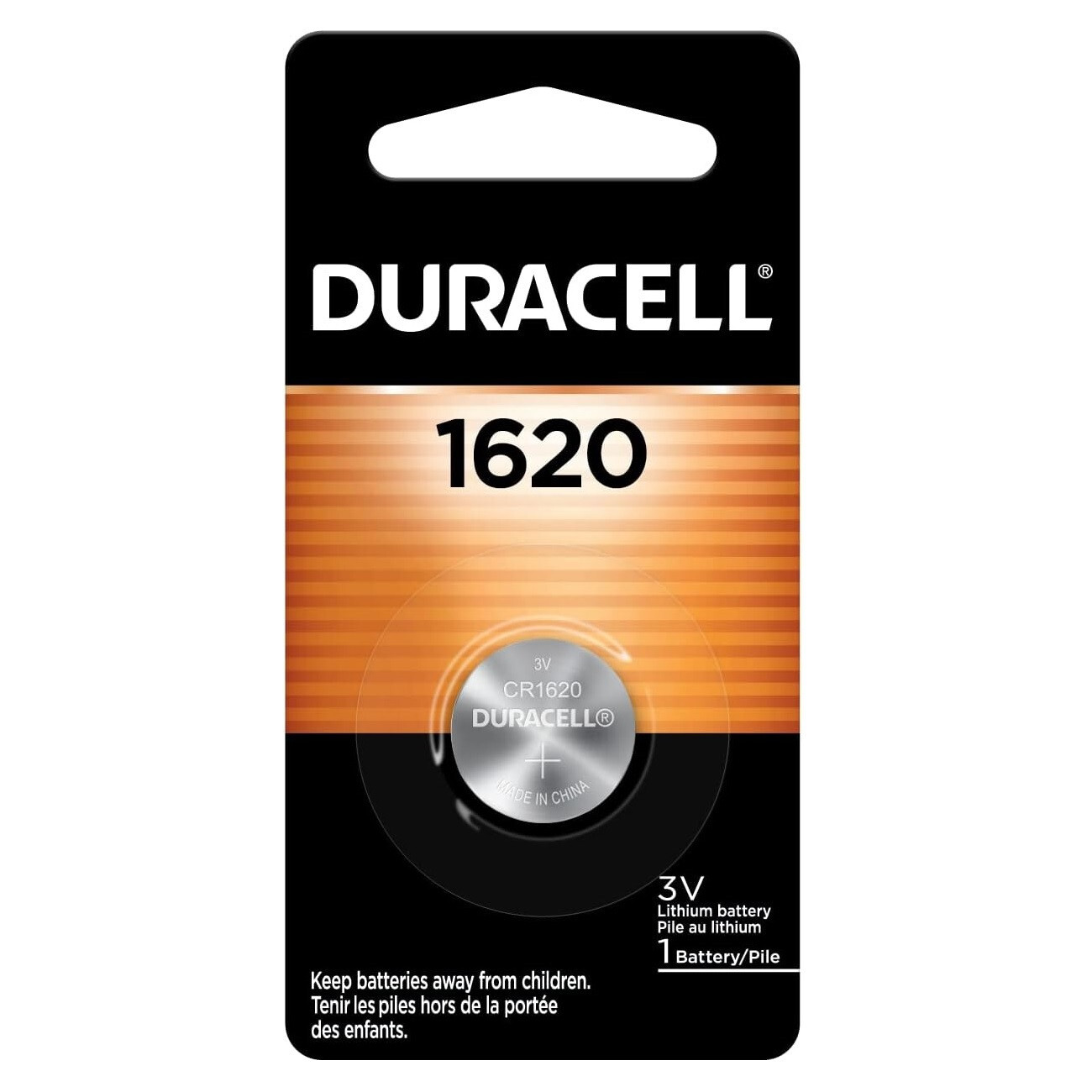 1 1620 Duracell Coin Cell Battery - Lithium 3V - (CR1620, ECR1620 ...