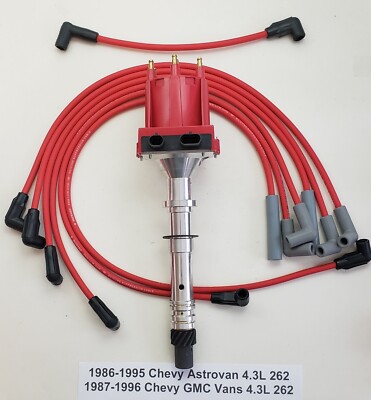 CHEVY GMC 4.3L 262 V6 1986-96 EFI TPI TBI DISTRIBUTOR + PLUG WIRES VANS ...