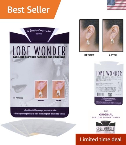 Clear Hypoallergenic Ear Lobe Support Patches - Instant Repair for ...