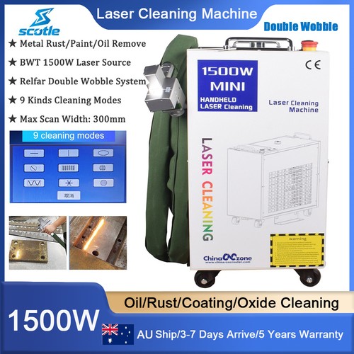 1500W Fiber Laser Cleaning Machine Metal Oil Rust Paint Removal Laser ...