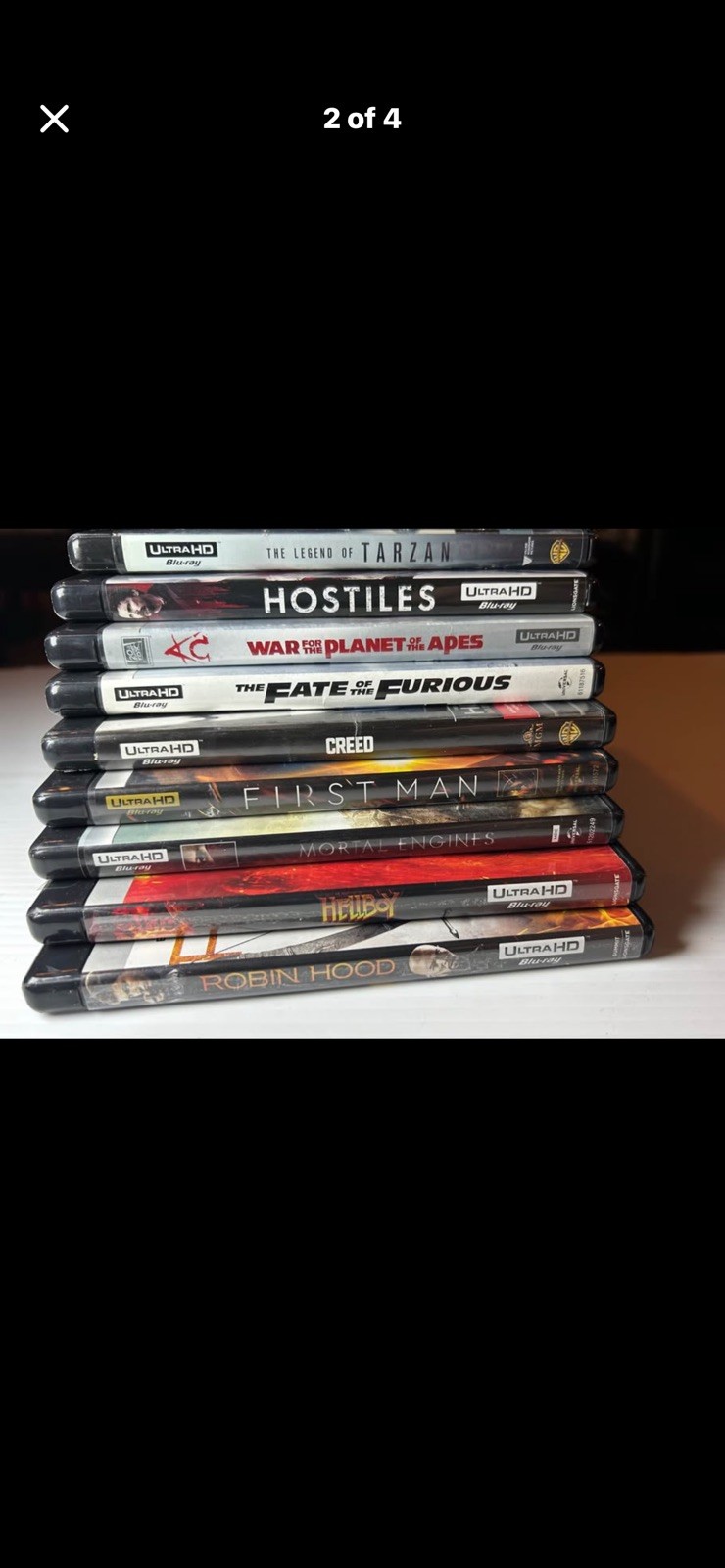 4K UHD Movies Lot Of 9 Titles 4k Discs Only + Cases/Art Hellboy/Creed ...