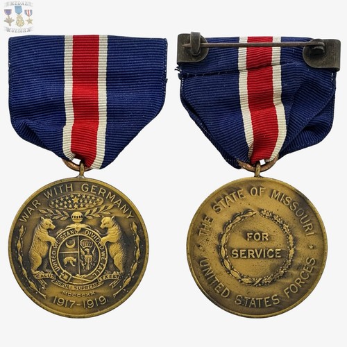 WW1 1917-1919 MISSOURI STATE SERVICE MEDAL WAR WITH GERMANY WWI | eBay