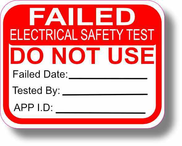 100 FAILED PAT Test Labels Stickers (Portable Appliance Stickers) NOT ...