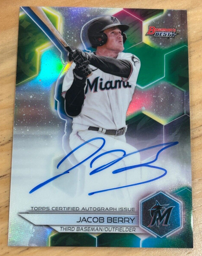 Jacob Berry 2023 Bowman's Best Auto Autograph Refractor Miami Marlins ...