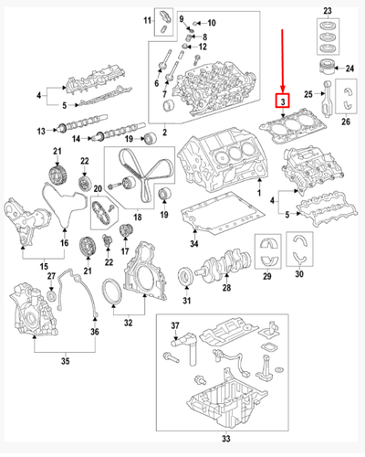 LR RANGE ROVER SPORT L494 Engine Cylinder Head Gasket LR013063 NEW ...