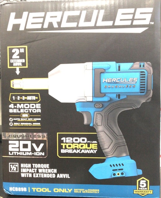 Hercules 1/2" impact wrench 1200 ft/lb torque 2" extended HCB89B TOOL ...