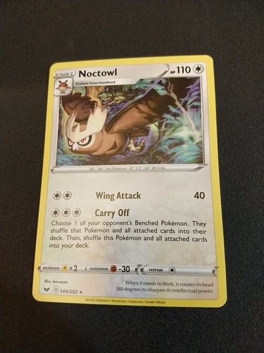 Pokémon TCG Noctowl Sword & Shield Base Set 144/202 Regular Rare | eBay
