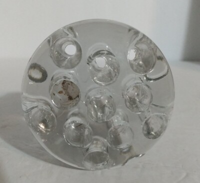 Single Floral Frog Clear Glass 11 Holes 2.75" Diameter & Fitter the ...