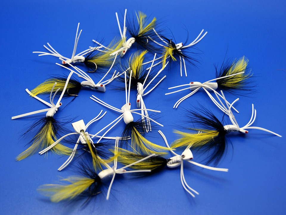 Free Box w/ 12 Pcs Foam Rubber legs Hopper Trout 8# Fly Fishing D670 | eBay