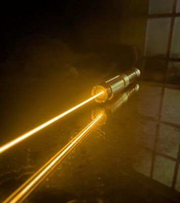 Brass 591nm Golden Yellow Laser Pointer Pen SOS Wicked Lasers+5X Caps ...