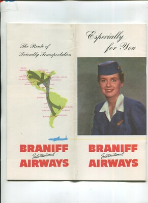 Vintage BRANIFF AIRLINES ROUTE MAPS 1956 USA | eBay