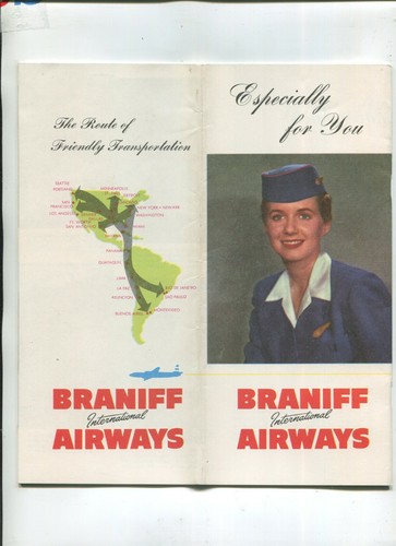 Vintage BRANIFF AIRLINES ROUTE MAPS 1956 USA | eBay