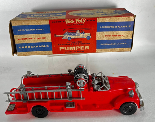 Vintage Eldons Big Poly Seagrave Fire Engine Pumper 1950-1953 #DA164 | eBay