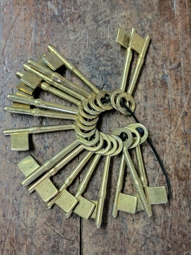 Old Brass Keys,Skeleton Key Blanks, 17 Total | eBay