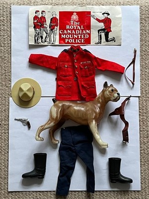 Vintage Action Man Palitoy Canadian Mountie Uniform with Brutus the Dog ...