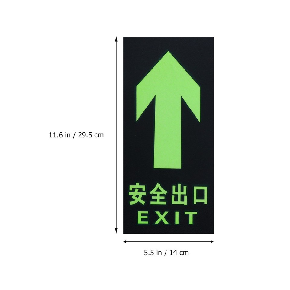 8 Pcs Emergency Warning Sign Photoluminescent Exit Signs Wall Sticker ...