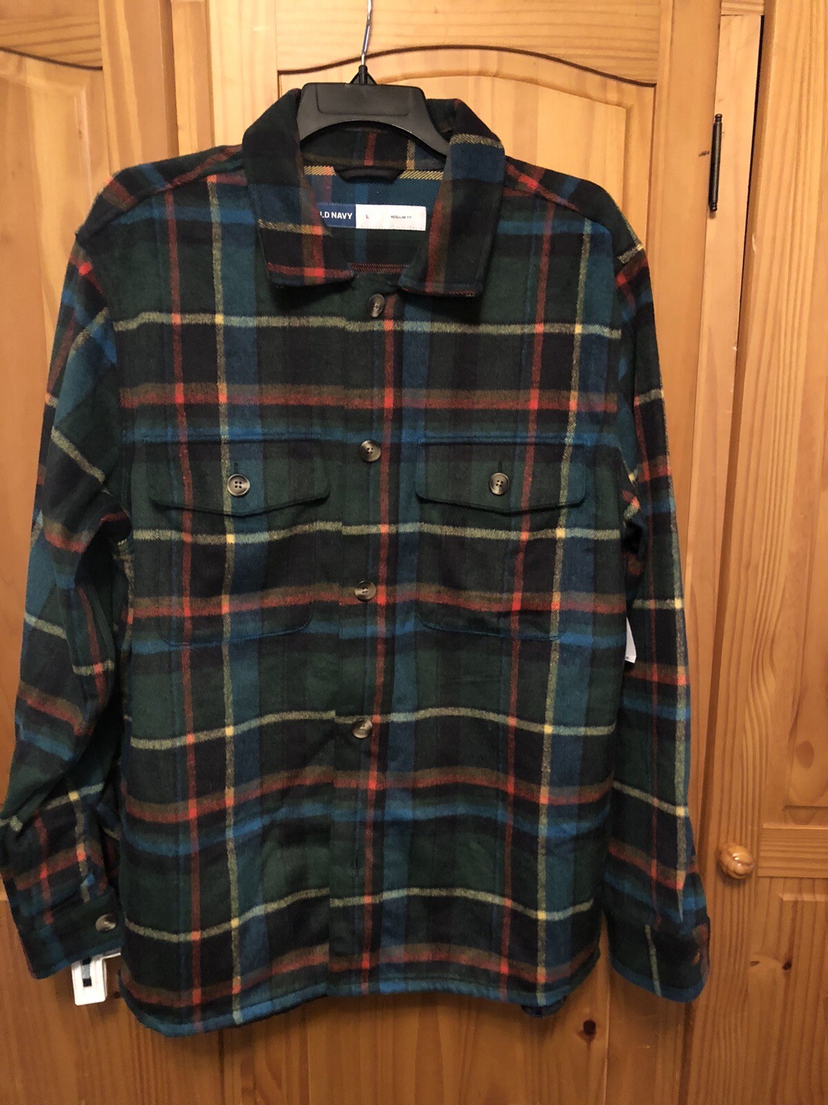 NWT 2021 Old Navy Heavy Weight Multicolored Flannel Chest/Hand Pockets ...