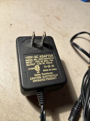Hobby Transformer AC Adapter 120v AC 60Hz 14W 4.5 DC 700mA ...
