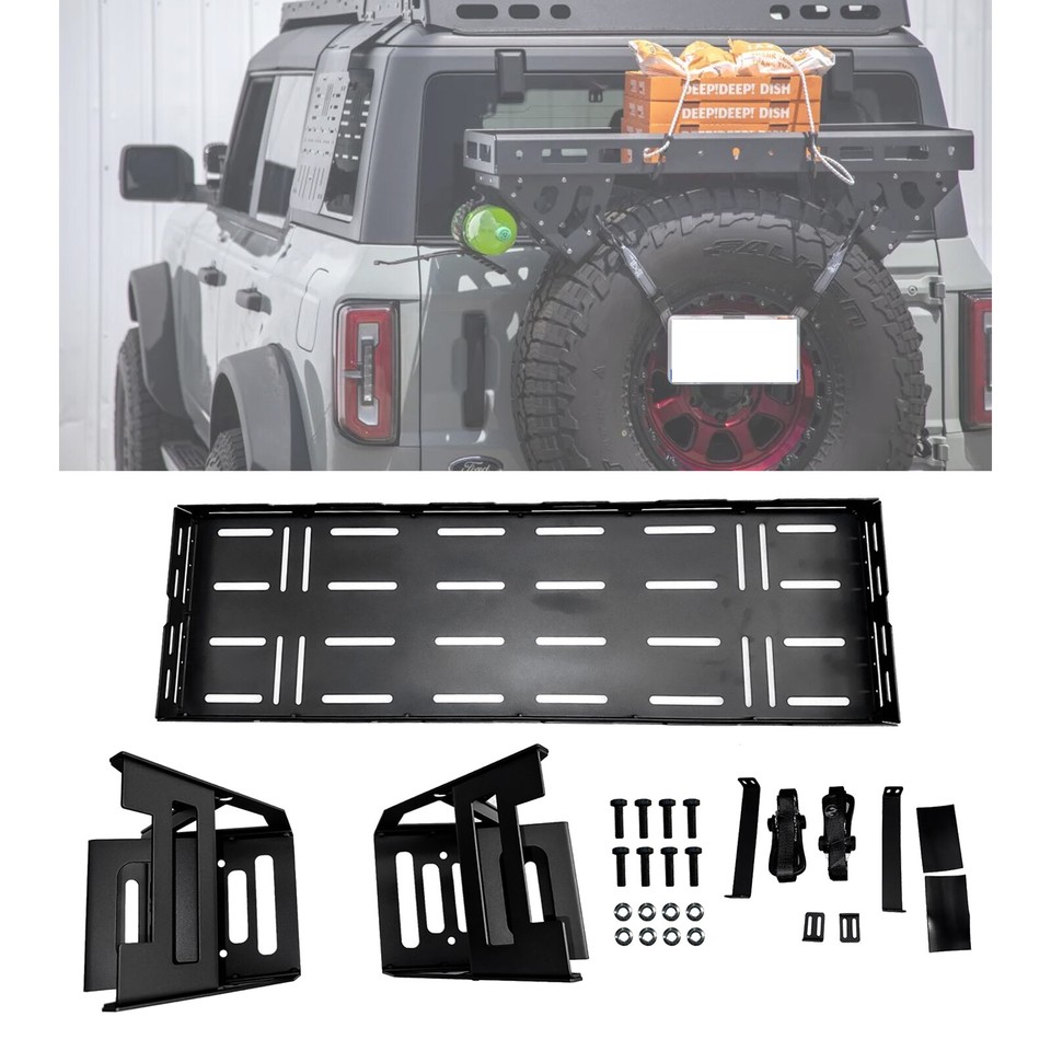 Fit 76-24 Jeep Wrangler Rear Cargo Basket Rack Spare Tire Utility ...