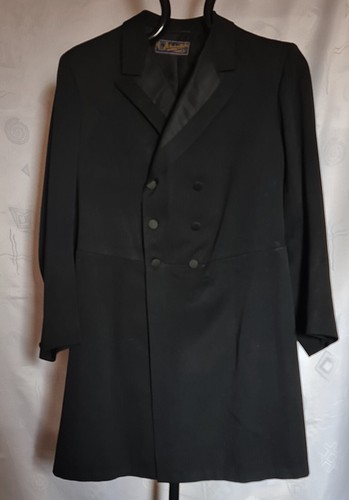 COAT REDINGOT SWITZERLAND VINTAGE STEPHAN MULLER ZURICH BLACK WOOL MEN ...