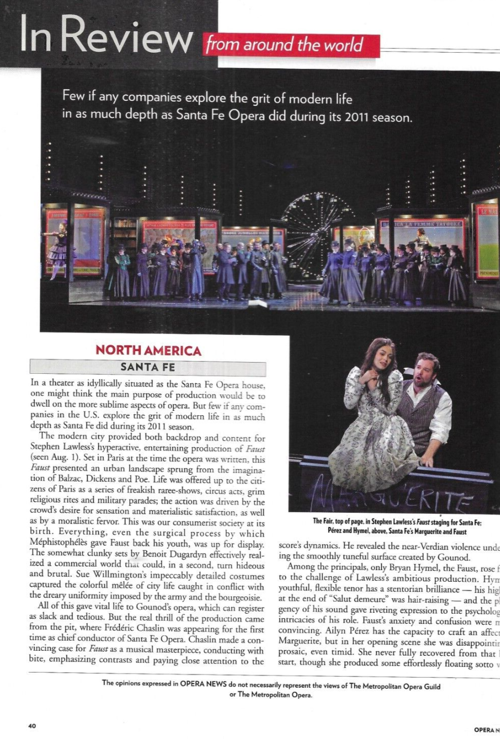 Opera News Magazine Jonas Kaufmann Tenor Gary Lehman Des McAnuff Silent ...