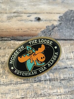 Moose on the Loose Ketchikan Alaska USA Souvenir Lapel Pin | eBay