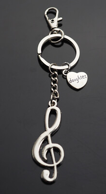 Treble Clef Keychain Clip Musical Note Music Teacher Daughter Heart ...