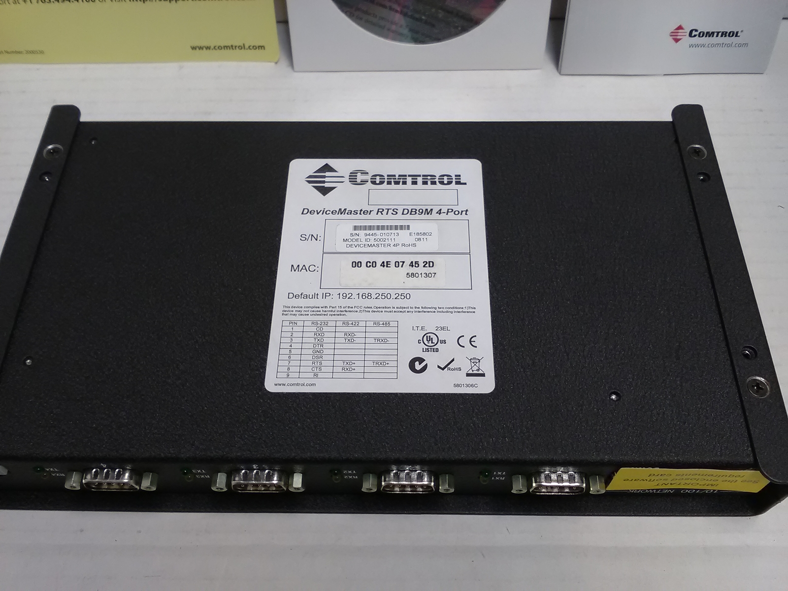 New Comtrol 98751-2 DeviceMaster RTS 4 Port DB9M RoHS Retail Boxed (1 ...