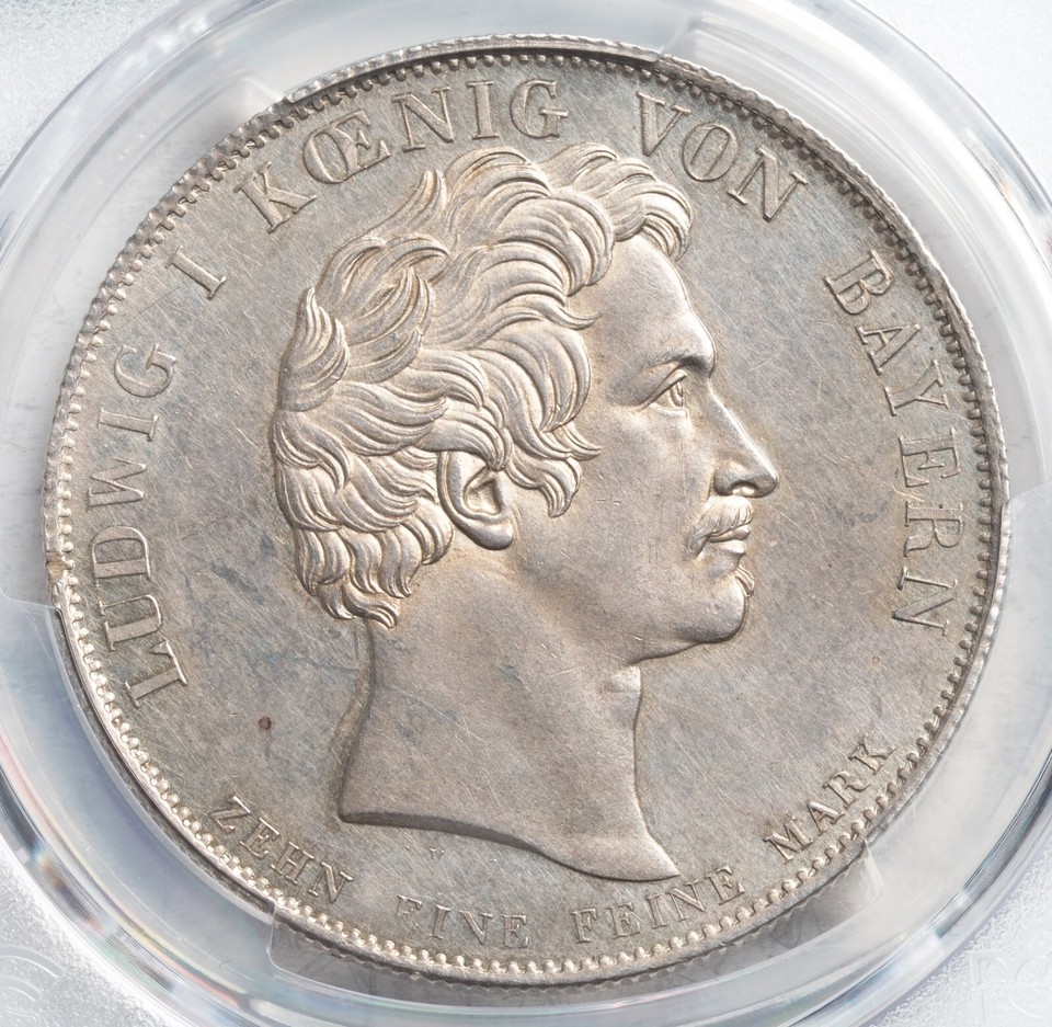 1828, KIngdom of Bavaria, Ludwig I. Silver "Family" Thaler Coin. PCGS ...