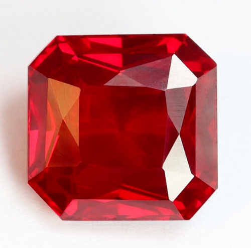 21.80 Ct Certified Natural Burma Red Ruby Square Cut Loose Gemstone ...