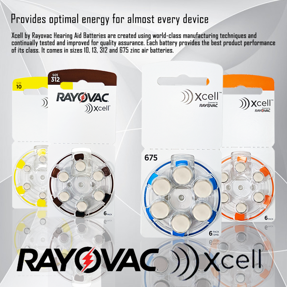 Rayovac Xcell Size 13 Zinc Air Hearing Aid Batteries (60 Pack) - EXP 04 ...
