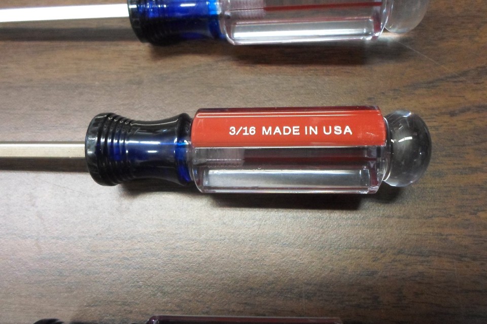 3 PIECE CRAFTSMAN FLAT SCREWDRIVER SET BRAND NEW 3/16" 4" 6" 9" LONG ...