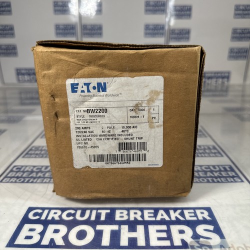 Eaton BW2200 200 Amp 120/240V 2 Pole Main Circuit Breaker (Ship Same ...